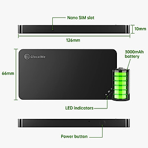 GlocalMe U3 Mobile Hotspot,Wireless Portable WiFi for Travel in 150+ Countries,No SIM Card Needed,Smart Local Network Auto-Selection,High Speed with US 8GB & Global 1GB Data, Pocket WiFi
