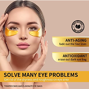 LAVDIK Under Eye Patches, 24K Gold Eye Mask - 12 Pairs, Collagen Eye Patch for Puffy Eyes and Dark Circles and Anti-Aging, Deep Moisturizing Eye Treatment Masks for Women and Men