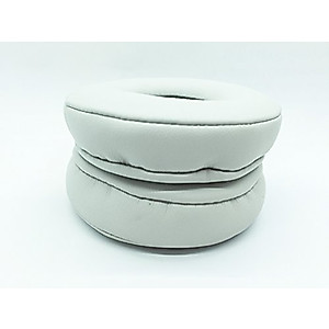 75mm Replacement Leather pu Round Cushion earpads Cups Ear Pads Pillow Cover for Pioneer HDJ-700 HDJ700 Stereo Headphone Headset (White)