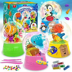 GraceDuck Kids Crafts DIY Snow Globe Kit - Arts and Crafts for Kids Ages 4-8 - Crafts for Kids Ages 8-12 Activities for Girls & Boys Ages 6 7 8 9 10 11 12 - STEM Toys Christmas Birthday Gifts