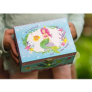 Jewelkeeper Mermaid Musical Jewelry Box, Underwater Design with Narwhal, Over the Waves Tune