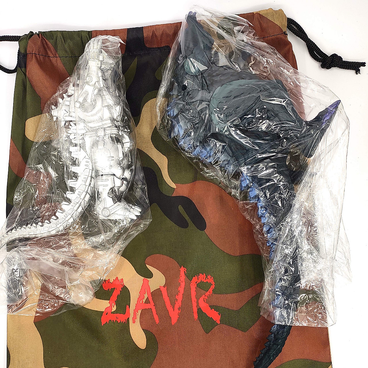 ZAVR Set of 2 Mecha Godzilla Earth MechaGodzilla Kiryu Toys, Kaiju Universe Action Figures King of The Monsters, Carry Bag (Green)