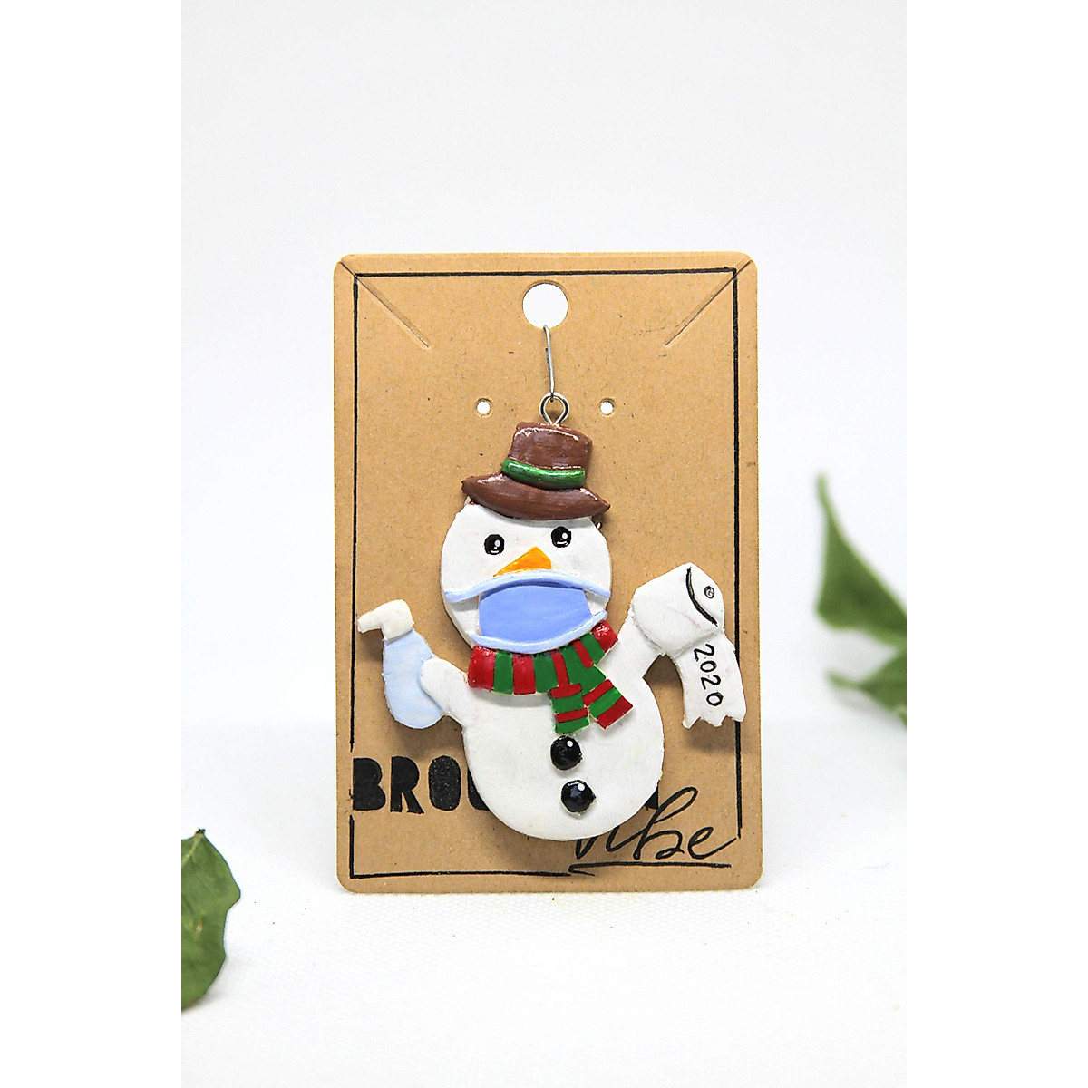 Quarantine Christmas Ornament 2020 Snowman | Face Mask Hand Sanitizer Covid Christmas Tree Ornaments