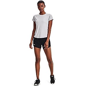 Under Armour Womens Fly By 2.0 Running Shorts , Black (001)/Black , Medium