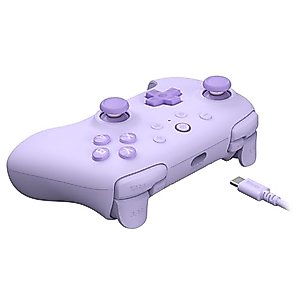 8Bitdo Ultimate 2C Wired Controller for Windows PC and Android, with 1000Hz Polling Rate, Hall Effect Joysticks and Hall Triggers, and Remappable L4/R4 Bumpers (Purple)