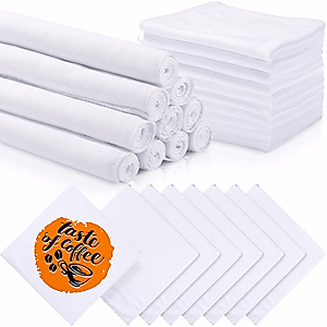 20 Pieces Sublimation Hand Towels 12 x 12 Inch Microfiber Dish Drying Towel Thick Tea Towel Absorbent Soft Polyester Towel for Sublimation Kitchen Cleaning Supplies