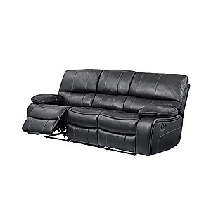 GLOBAL FURNITURE USA Reclining Sofa, Grey/Black