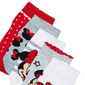 Disney unisex baby Minnie Mouse 5 Pack Shorty Socks, Assorted Neutral, 12-24 Months US