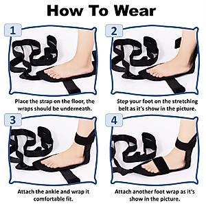 Govin Foot & Calf Stretching for Plantar Fasciitis Planter Facetious Support ideal for Muscle Strain, Ankle Injuries, Pain Relief, Dancers, Yoga and Physical Therapy.