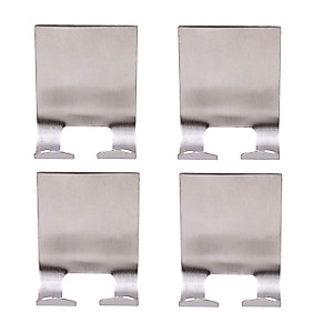 AKOAK Multi-Purpose Razor Holder,Pack of 4 Stainless Steel Self Adhesive Wall Sticky Hooks for Power Plugs Keys Kitchen Utensils Towel Robe