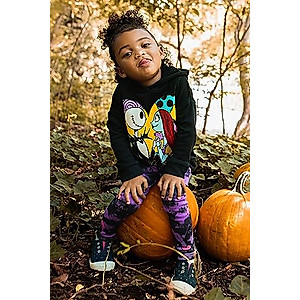 Disney Nightmare Before Christmas Sally Jack Skellington Big Girls Fleece Hoodie and Leggings Set Black 14-16