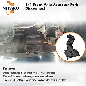 Niyako 4x4 Front Axle Actuator Fork Disconnect Assembly Replacement# 68216944AA 68216944AB Fit 2013-2018 Ram 2500 3500 4WD