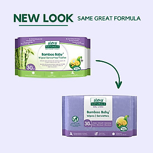 Aleva Naturals Bamboo Baby Travel Wipes - 30ct