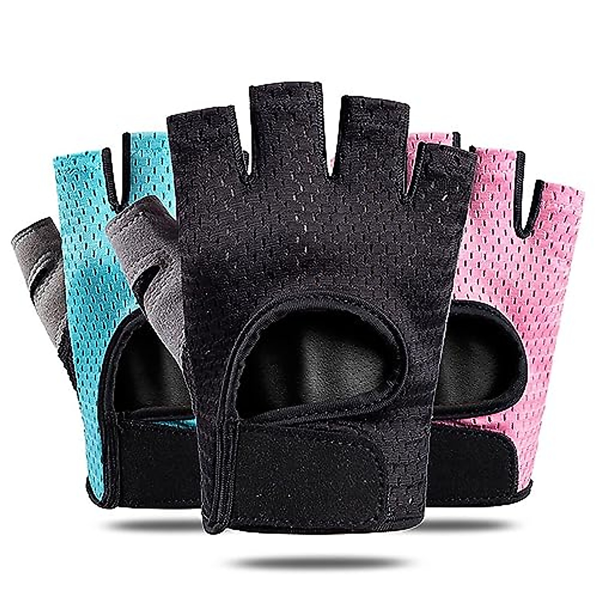 Anti-Slip Training Gloves - 1 Pair, Adjustable, Hook Loop Fasteners, Durable, Half Finger Hand Wrist Palm Protector Gloves