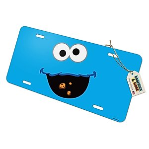 GRAPHICS & MORE Sesame Street Cookie Monster Face Novelty Metal Vanity Tag License Plate