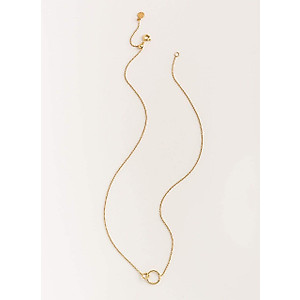 gorjana Women's Wilshire Charm Adjustable Necklace, 18k Gold Plated, Interlocking Circle Pendant