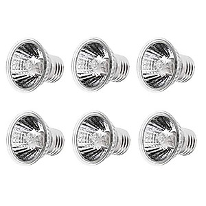 K JINGKELAI UVA UVB Reptile Light 50W UVA + UVB Full Spectrum Sun Lamp UV Heating Lamp for Turtle Aquarium Aquatic Reptile Lizard,E27/E26 Base,110V,50W,Pack of 6