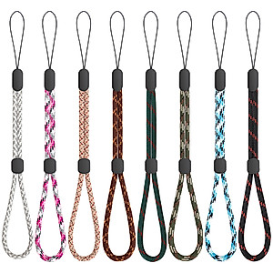 FrgKbTm Hand Wrist Strap Lanyard, 8 Pcs Adjustable Nylon Wrist Strap Lanyard, Colorful Hand Wrist Straps for Mobile Phone, Camara, Keys, USB Flash Drive, Wallet, ID Name Tag Badge, Mp3, Mp4, GoPro