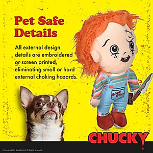Universal Studios Horror CHUCKY 6" Plush Toy for Dogs | Medium Sized Squeaky Dog Toy, Dog Chew Toy with Squeaker | Horror Movie Toys for All Dogs, Official Dog Toy Product of Universal CHUCKY