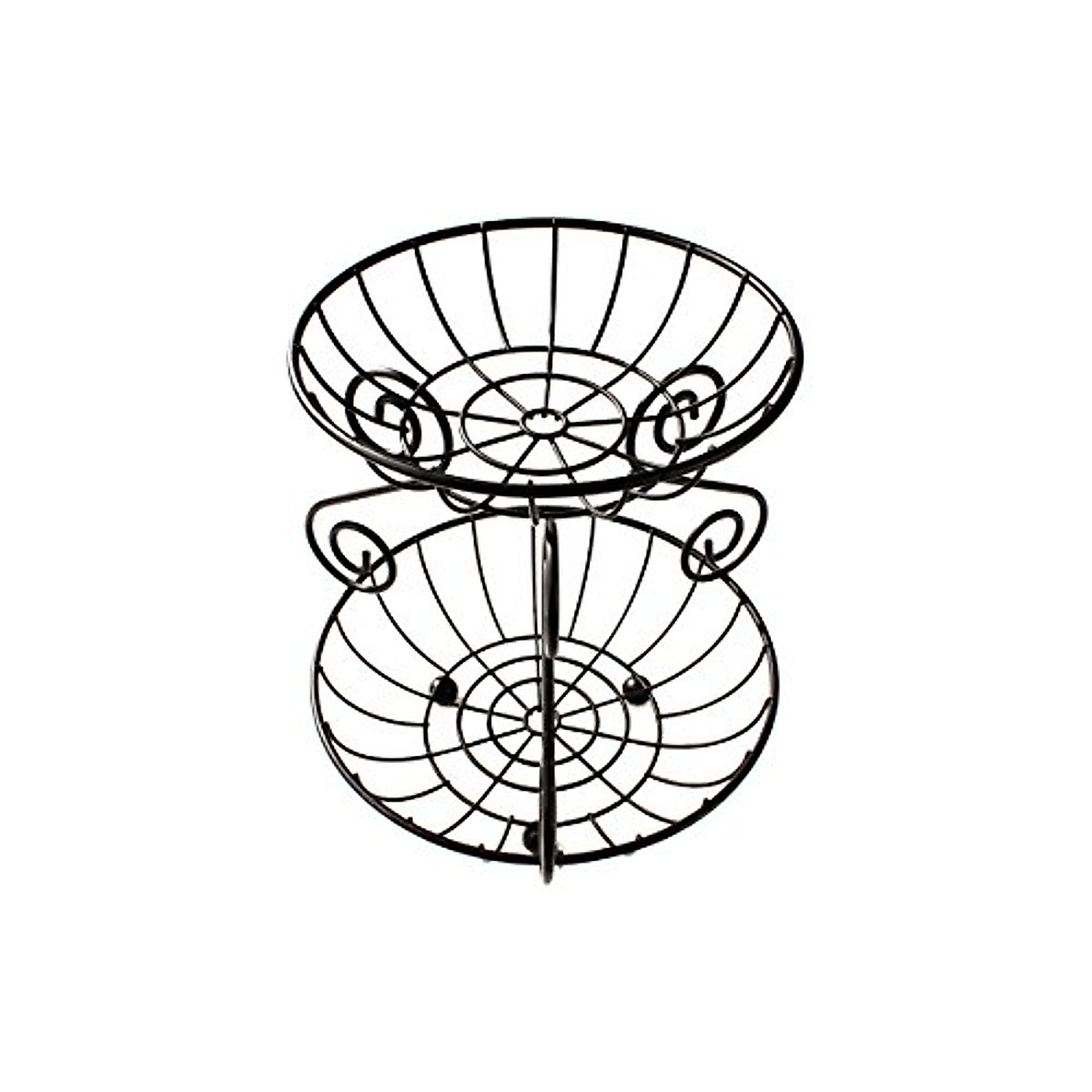 Spectrum Diversified Scroll 2-Tier Server for Serving Displaying and Storing Fruit Vegetables Produce and More, Black