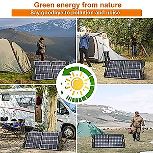 VDL Portable Solar Panel 100W - 20V Foldable Solar Panel with Kickstand, Folding Solar Charger Waterproof for for Portable Power Staion/RV/Marine Rooftop