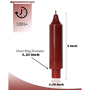 LPUSA Burgundy Short Taper Candles for Christmas Unscented Dripless Candlesticks for Home Decor, Wedding, Parties and Special Occasions,6 inch,Set of 4