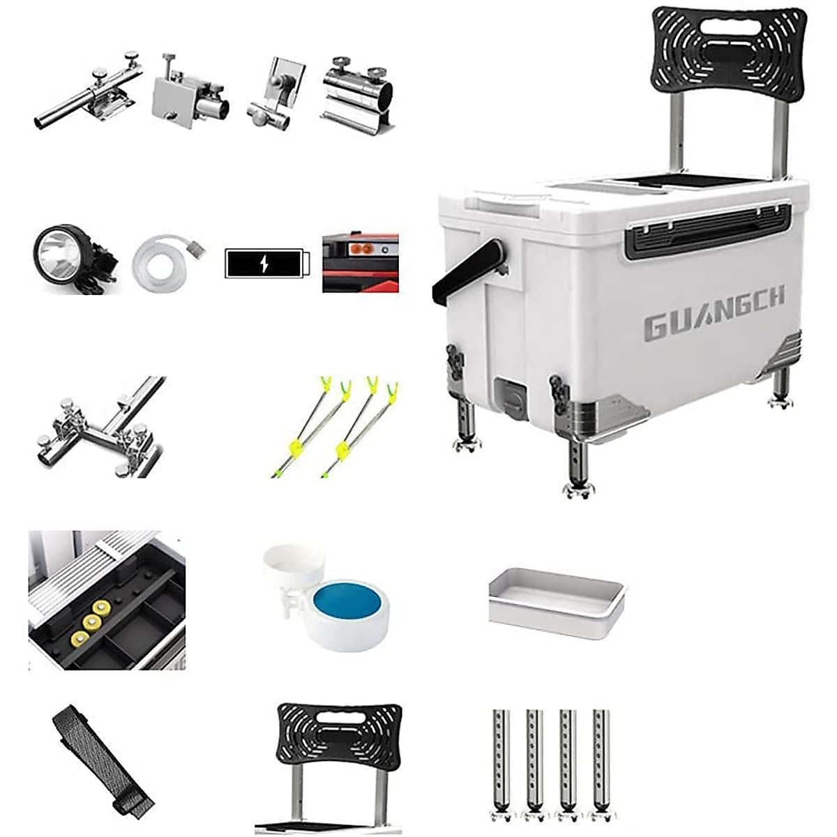 BeTlreo Fishing Tackle Box, Portable Multifunctional Full Set of Ultra-Light Fishing Box, Can Sit 36 Liters Large Capacity Storage Box for Outdoor Competitive Leisure