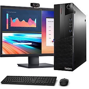 Lenovo M93P SFF Computer Desktop PC, Intel Core i7 3.4GHz, 16GB Ram, 128GB M.2 SSD, 1TB HDD, Wireless Keyboard & Mouse, WiFi | Bluetooth, New 1080p Webcam, 22" FHD LED Monitor, Win 10 Pro (Renewed)