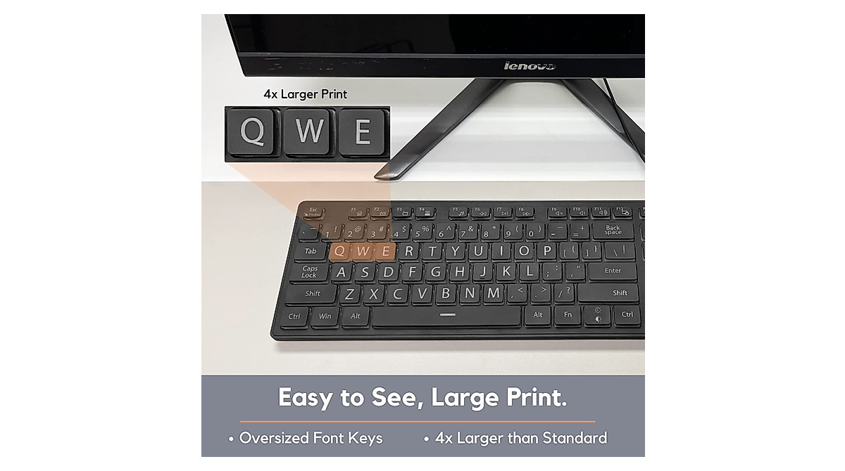 X9 Performance Backlit Large Print Keyboard - Easy to See and Type ...