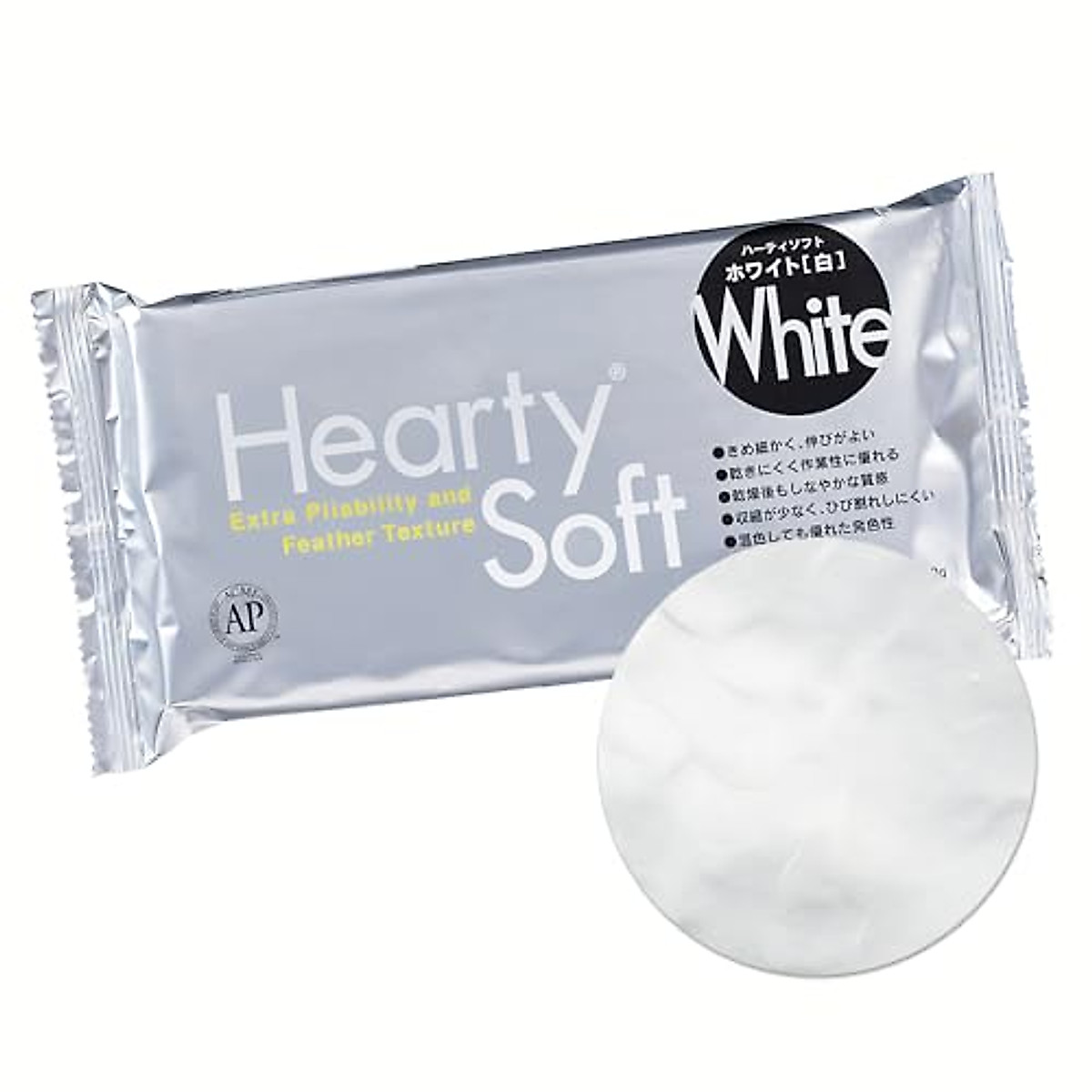 Padico Hearty Soft Clay, White, Lightweight Air Dry Clay 180g (6.3 oz) | Fine & Flexible Texture Perfect for Flowers, Sweets & Deco, Miniature Food