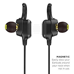phaiser BHS-780 Bluetooth Headphones with Dual Graphene Driver, Bluetooth Sport Headset with Mic - Wireless Earbuds for Running - Sweatproof, Blackout
