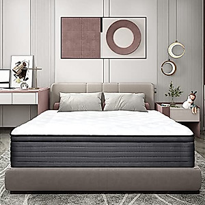 Ladinimo Queen Mattress, Medium Firm Hybrid Mattress with High Density Foam & Motion Isolation with Individually Wrapped Pocket Coils Mattresses,Queen Size Mattresses 80 * 60 * 12 inches