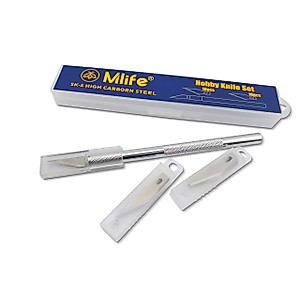 Mlife Hobby Knife Precision Stainless Steel Craft Knife Set for DIY Art Work Cutting - 1 Handles and 20 Spare Blades with Storage Case
