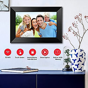 Feelcare 10.1 Inch WiFi Digital Picture Frame, Send Photos or Videos Instantly from Anywhere Via APP, Touch Screen, 1920X1200 Full HD IPS Display, 5GHZ WiFi, Built-in 16GB Storage