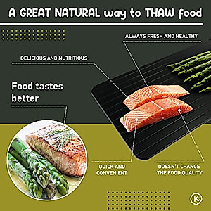 Meat Defroster Tray; Quick Thaw Defrosting Tray for Frozen Meat, Fruit & Vegetables; Large & Fast Defrosting Tray for the Whole Family; Thawing Tray Thaws Frozen Food in Minutes; Great Kitchen Gift