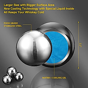 Ice Cubes Whiskey Stones, Reusable Stainless Steel Ice Cubes, Whiskey Chilling Stones for Drink, Metal Whiskey Balls Ideal for Scotch, Bourbon and Irish Whiskey, Barware Tool Set Bar Accessories