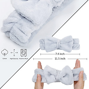 Huachi Spa Headband Wrist Washband for Washing Face Soft Towel Hair Band Wristbands Scrunchies Cuffs Women Girls Makeup Shower, 8 Pack