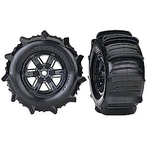 Traxxas 7773 X-Maxx Paddle Tires and Wheels Pre-Glued and Mounted (Pair)