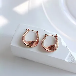 Sterling Silver Hoop Earrings for Women,14K White Gold Earrings Hypoallergenic Chunky Huggie Silver Hoops Small Fashion Dainty Earring