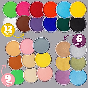 Blue Squid PRO Face Paint - Professional Water Based Single Cake Facepaint & Body Paints - SFX Makeup, Kids Adults Face Painting for Costume, Halloween, Cosplay - Metallic Silver 30g / 1oz