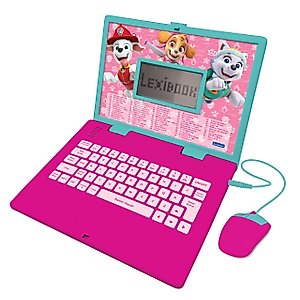 Lexibook, Paw Patrol, Educational and Bilingual Laptop in English/Spanish, Toy for Children with 124 Activities to Learn, Play Games and Music, Pink, JC598PAGi2