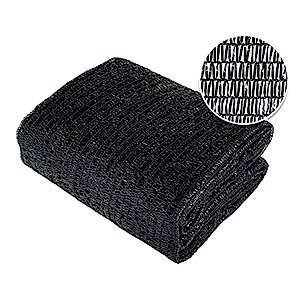 Agfabric 50% Shade Cloth Sunblock Shade Cloth Cover with Clips for Plants 6.5’ X 20’, Black