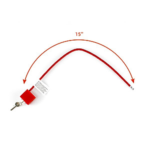 TAOZUONG 15 Inch Gun Lock, Trigger Lock, Cable Gun Lock for Firearm Locking and Secured Storage, Red Cable Lock, Doj Approved