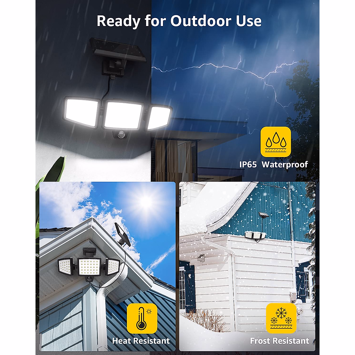 Lepro 2 Pack WL5000 LE Solar Flood Lights Outdoor Motion Activated Security Lights & Dusk to Dawn Area Light with Photocell