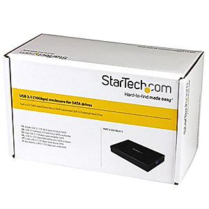 StarTech.com USB 3.1 Gen 2 External Hard Drive Enclosure for 3.5” SATA Drives - Fan-less UASP Enhanced Single Drive Enclosure (S351BU313),Black