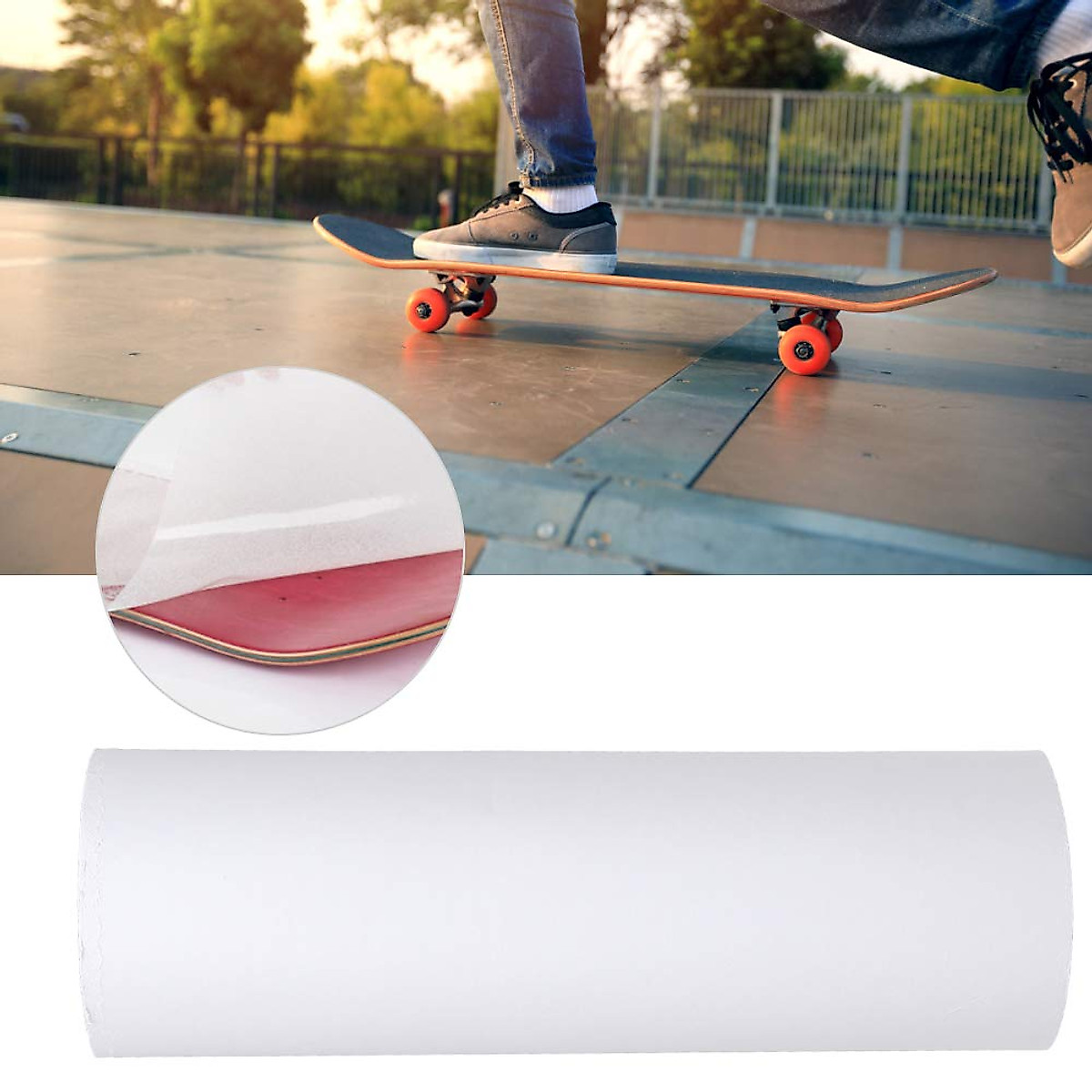 VBESTLIFE Clear Skateboard Grip Tape, Waterproof Scooter Grip Tape, Longboard Grip Tape, Anti Slip Transparent Skateboard Oiliness Sandpaper Accessory for Skating Board Longboarding