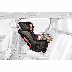 Clek Fllo Convertible Car Seat - Compact Design for 3-Across Seating, Extended Rear-Facing with Anti-Rebound Bar and Flame Retardant-Free (Railroad)
