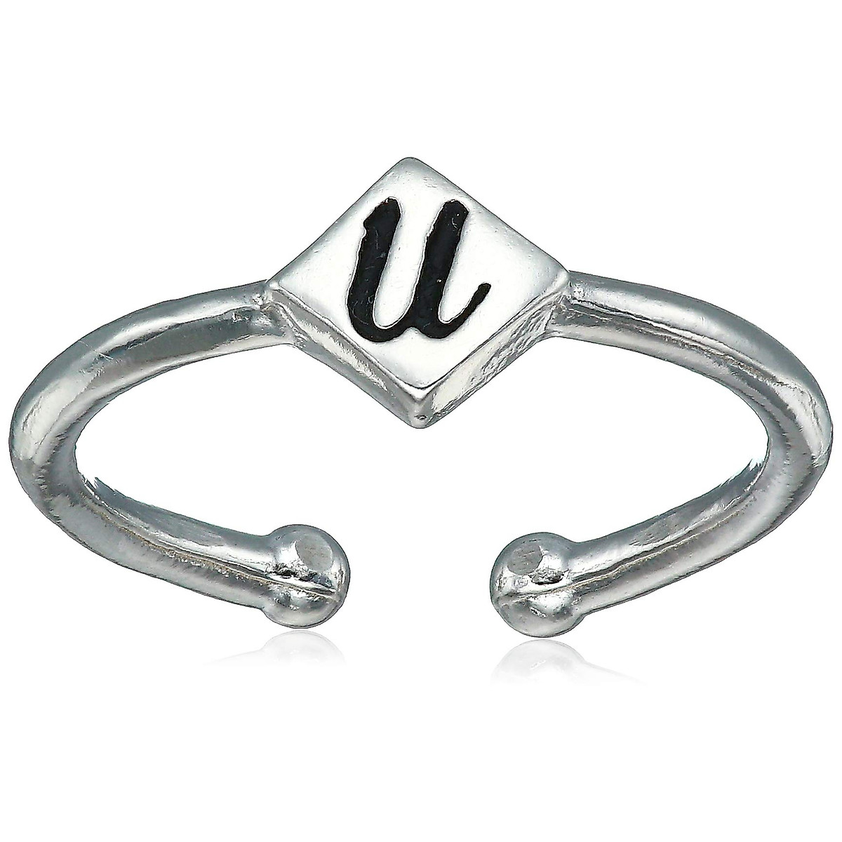 Alex and Ani Women's Initial U Adjustable Ring, Sterling Silver