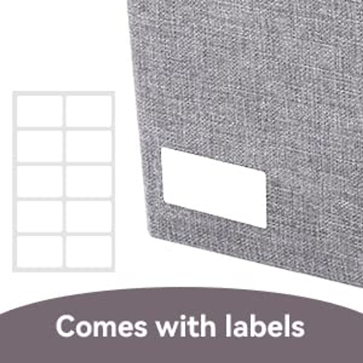 Bagnizer Large 17" 42 Quarts Collapsible Stackable Storage Bins with Lids [3-Pack] Foldable Fabric Linen Storage Boxes Cube, Closet Organizer Baskets with Label for Home (16.7 x 12 x 12, Gray)