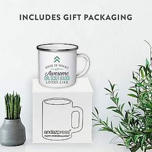 Andaz Press 11oz. Stainless Steel Campfire Coffee Mug Gift, This is What an Awesome Girl Scout Leader Looks Like, 1-Pack, Birthday Gift Ideas Coworker Him Her, Includes Gift Box